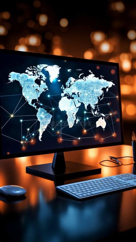 Computer Screen Displays Captivating Blue Digital Binary Data Backdrop Stock Illustration