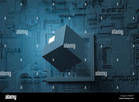 Three Dimensional Rendering Circuit Board And Chip Stock Photo Alamy