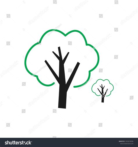 Vector Illustration Tree Black Trunk Stock Vector Royalty Free 1955618596 Shutterstock