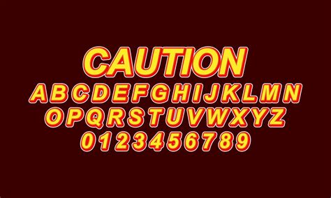 Caution Font Alphabet 4496719 Vector Art At Vecteezy