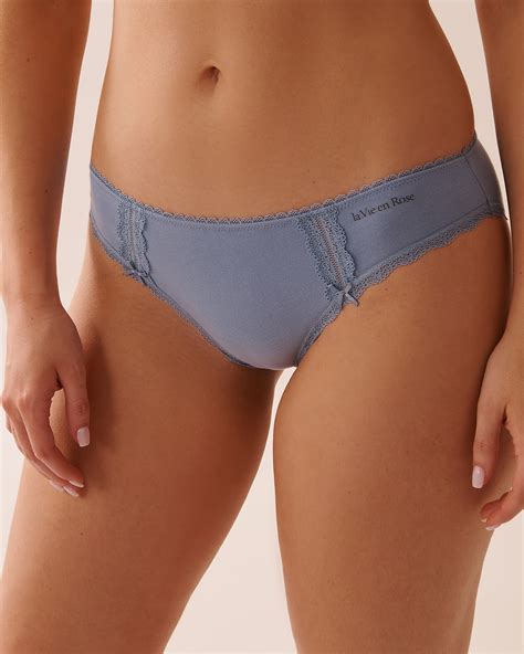 Cotton And Lace Detail Bikini Panty La Vie En Rose Usa