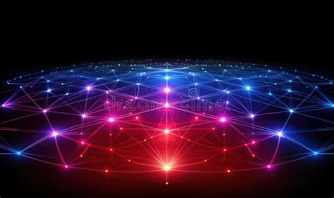 Colorful Abstract Network Visualization With Glowing Nodes And