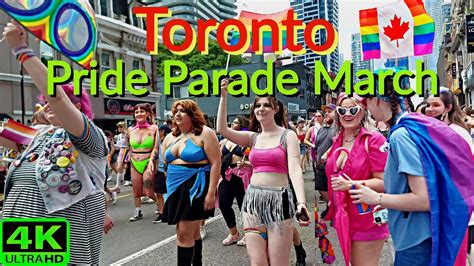 【4k】largest Pride Parade March Toronto Canada Summerfest Toronto Walk