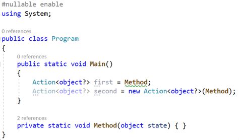 Explicit Delegate Construction Doesnt Warn On Nullable Mismatch · Issue 34731 · Dotnetroslyn