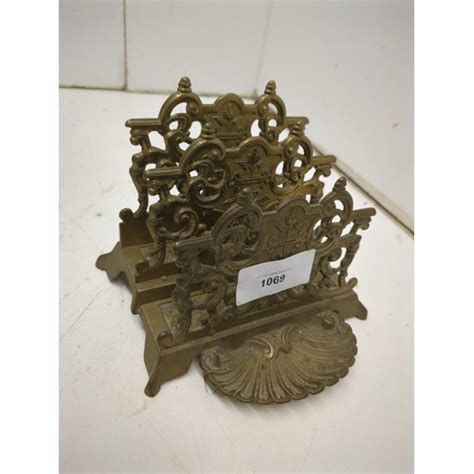 A Vintage Brass Letter Rack