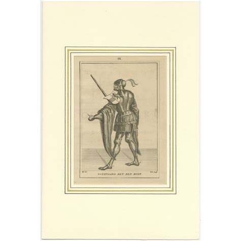 Antique Print Of Godfried Iii Van Neder Lotharingen By Langendijk