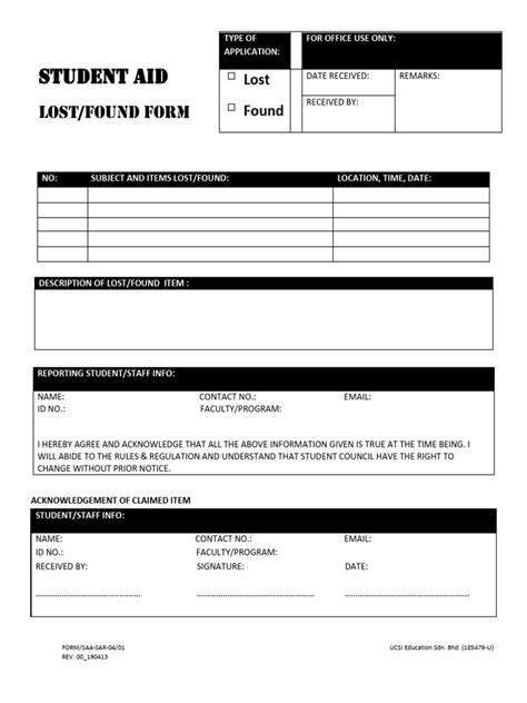 Lost And Found Form Compress Pdf