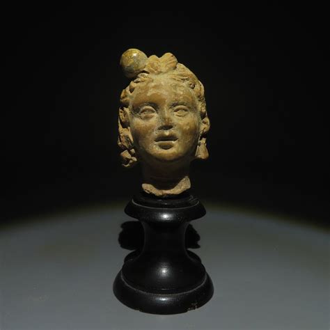 Ancient Greek Terracotta Female Head 4th Century Bc 68 Cm Height