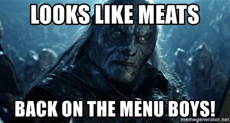Lord Of The Rings Meats Back On The Menu Ai Memes Template