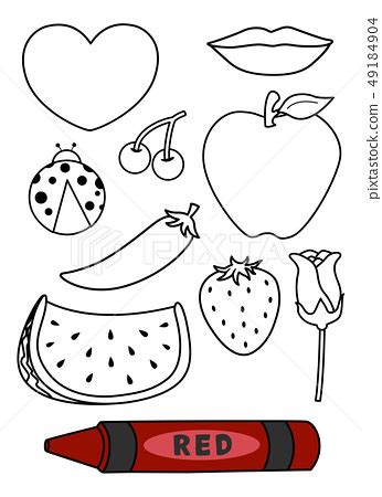 Color Red Coloring Sheet