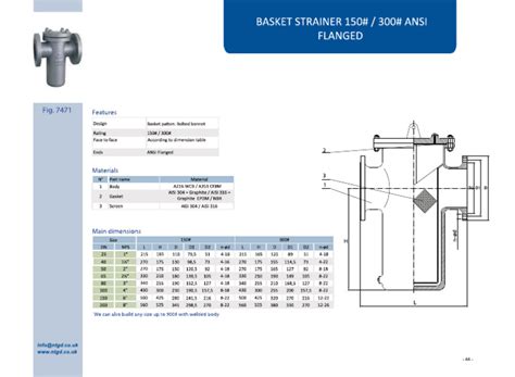 Basket Strainer Catalogue Pdf
