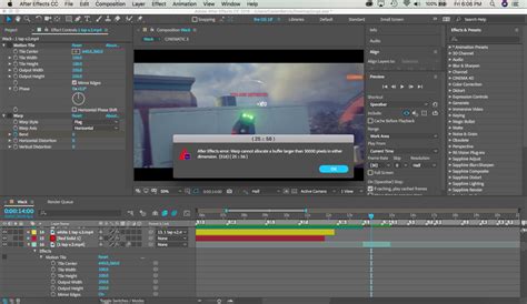 solved after effects error warp cannot allocate a buffe adobe
