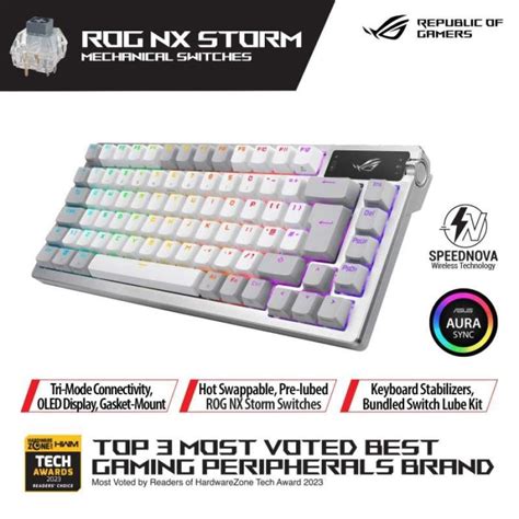 Jual Asus Rog Azoth 75 Moonlight White Wireless Diy Custom Gaming
