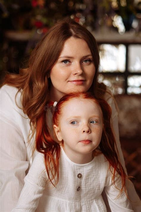 Long Hair Freckles Mom Mature Woman Freckles Face Hi Res Stock