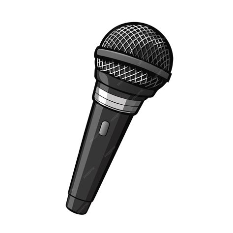 Premium Vector Metal Karaoke Microphone Cartoon Style On White Background