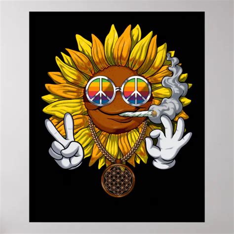 Sunflower Hippie Poster Zazzle