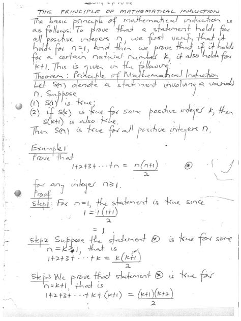 Mathematical Induction Notes Pdf