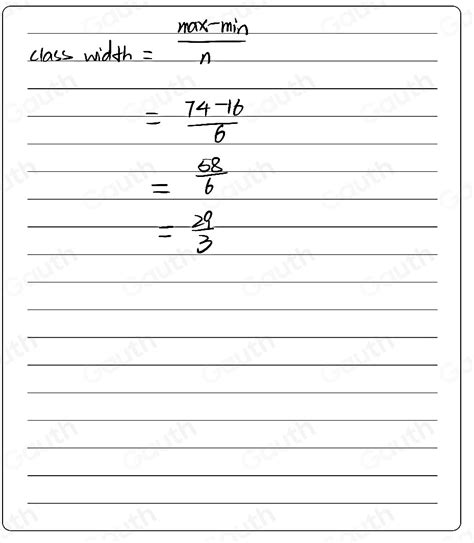 Solved Calculate The Class Width Of The Data Set For A Frequency Distribution With Classes