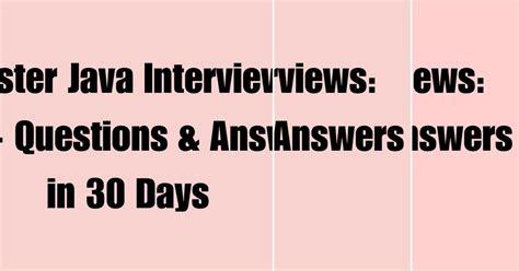 List Java Interview Prep In 30 Days Curated By Techiecontent Medium