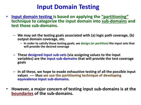 PPT Input Domain Testing PowerPoint Presentation Free Download ID