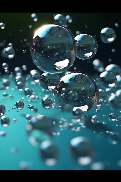 Premium Ai Image Floating 3d Water Bubbles Ai Generative