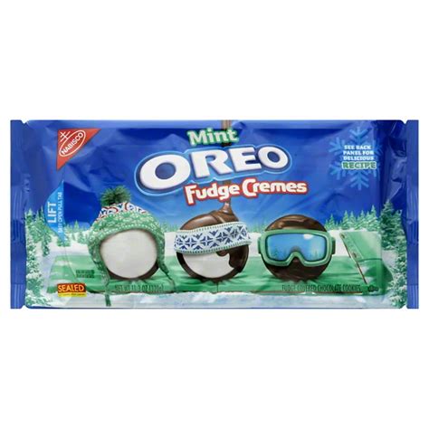 Nabisco Oreo Fudge Cremes Mint Cookies Shop Cookies At H E B