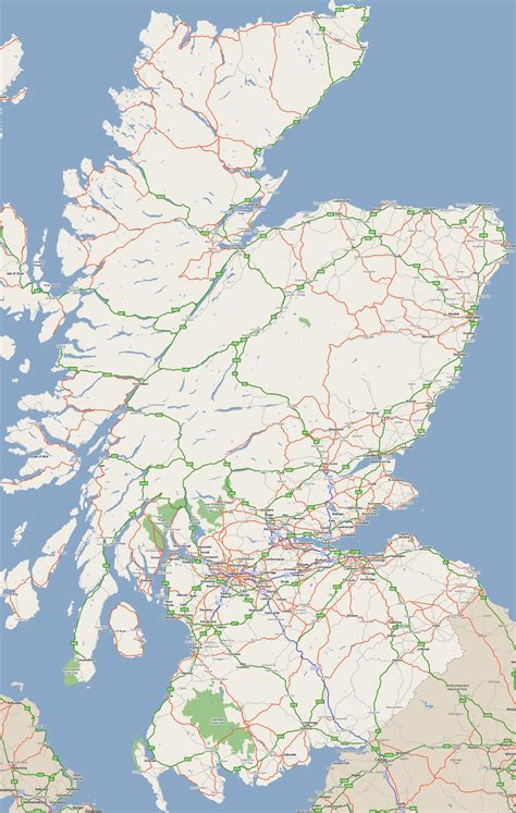 Large Detailed Map Of Scotland With Relief Roads Major