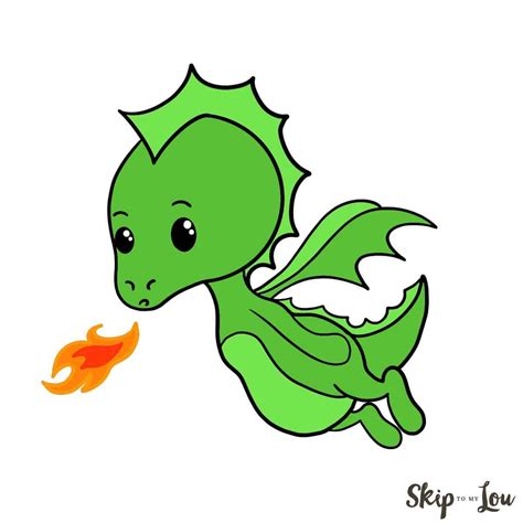 Colored Cute Dragon Drawing Cute Dragon Drawing Dragon Drawing