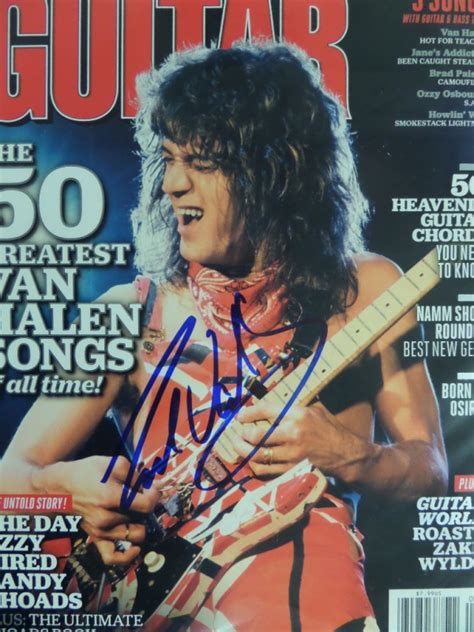 Coachs Corner Eddie Van Halen Hand Signed Guitar World Magazine
