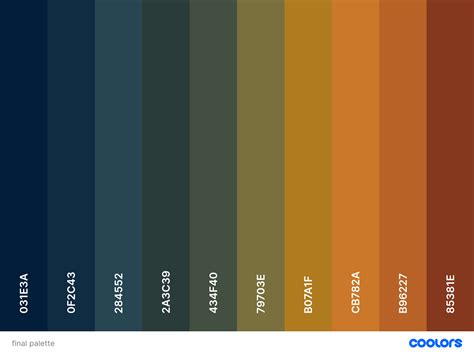 Our Color Palette Blue Orange Green Brown Color Palette Campfire