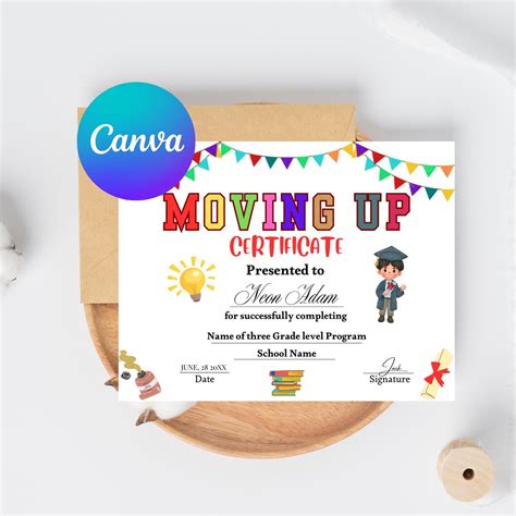 Editable Preschool Moving Up Certificate Prek Moving Up Certificate