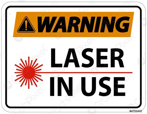 Warning Laser In Use Symbol Sign On White Background Stock Vector
