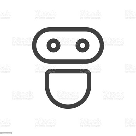 흰색 배경에 로봇 라인 벡터 아이콘입니다 편집 가능한 획 완벽한 픽셀 모바일 및 웹용 윤곽선 벡터 그래픽 Cpu에 대한 스톡 벡터 아트 및 기타 이미지 Istock