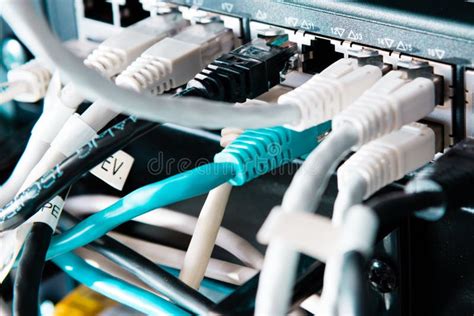 Ethernet Cables Connected To Server Switch Stock Image Image Of Connection Cabinet 265158987