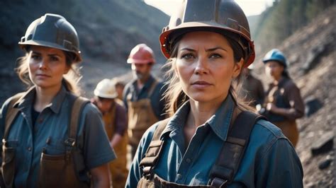 Premium Photo Portrait Of Woman Miners In A Rugged Setting