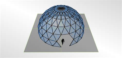 Triangulated 3d Dome Geodesic Dome Like Structure 3d Model Cgtrader