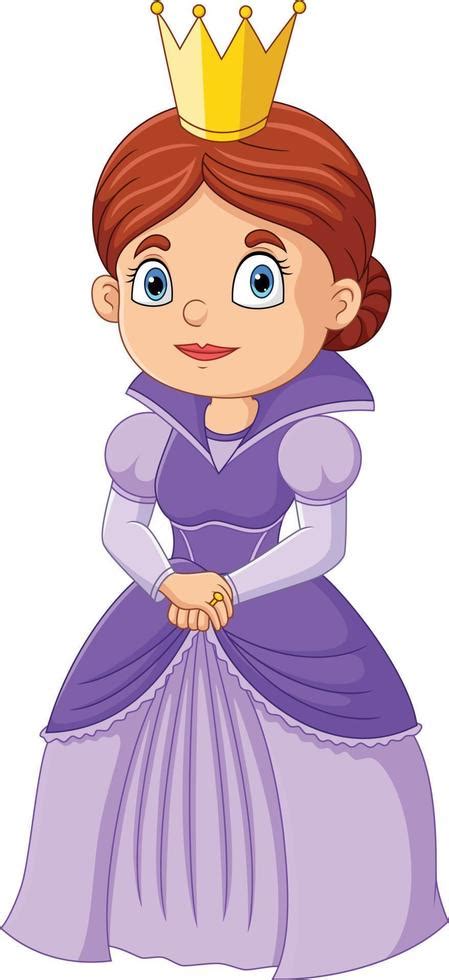 Cartoon Beautiful Princess In Purple Dress 15219643 Vector Art At Vecteezy