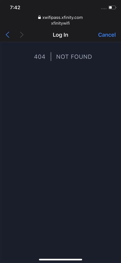 Error Screen When Trying To Purchaselog In To Xfinity Now Wifi Need