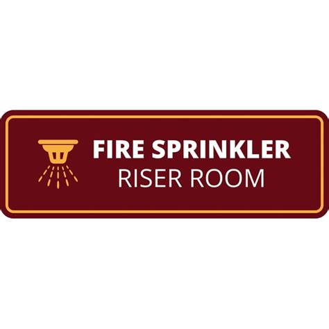 Standard Plus Fire Sprinkler Riser Room Door Or Wall Sign Business And Workplace Safety