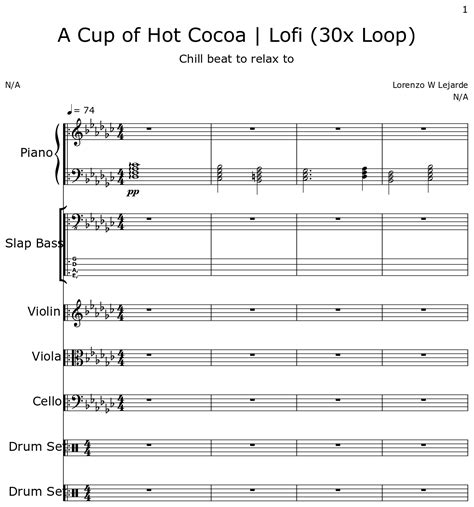 A Cup Of Hot Cocoa Lofi 30x Loop Sheet Music For Piano Slap Bass