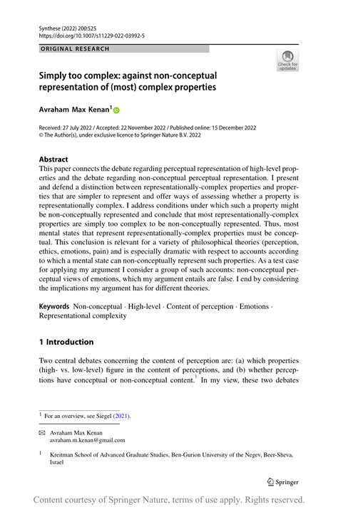 Simply Too Complex Against Non Conceptual Representation Of Most