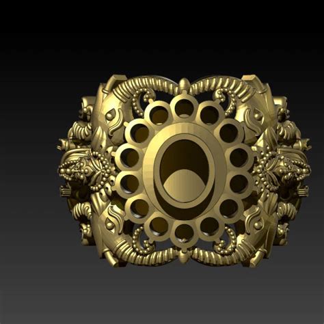 Laxmi Devi Ring 3d Model Using Jewlery Designer Cad Wala