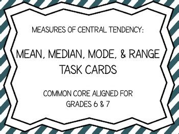 Mean Median Mode Range Task Cards By The Adaptive Teacher TPT