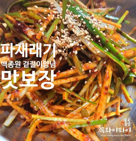 고깃집 파무침 파채 Feat 백종원 파재래기 파절이 겉절이 양념 네이버 블로그