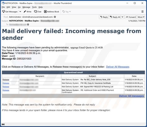 Courriel Arnaque Mail Delivery Failed Étapes De Suppression Et De