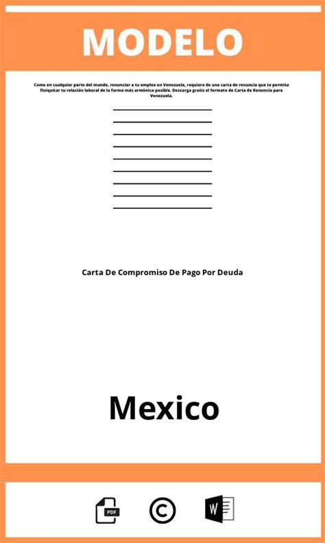 Modelo De Carta De Compromiso De Pago Por Deuda 2026