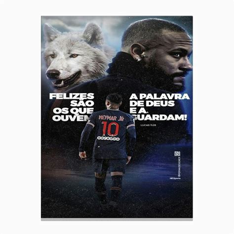 Wolf And Soccer Player Neymar Canvas Print By Gdwstore Fy