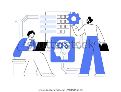 Ai Powered Employee Engagement Analysis Abstract Concept Stock Vector