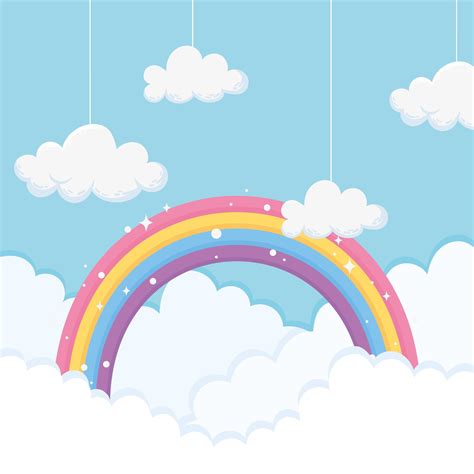 Cartoon Sky With Rainbow 2060428 Vector Art At Vecteezy