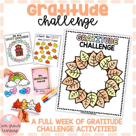 Gratitude Challenge Gratitude Activities Journal Crafts And More